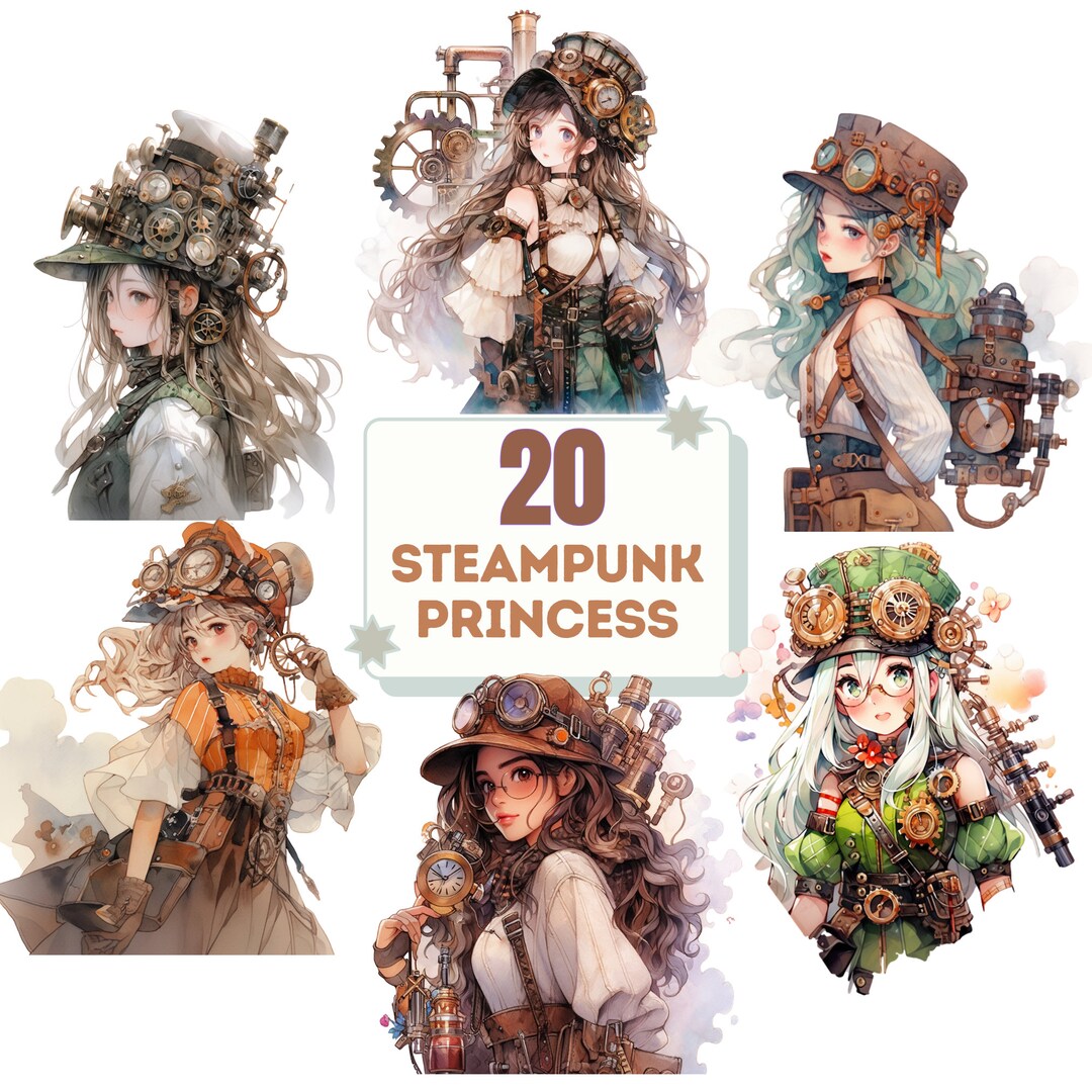 Steampunk Princess , Fairy Tale Clipart, Cute Princess Clipart, Baby ...