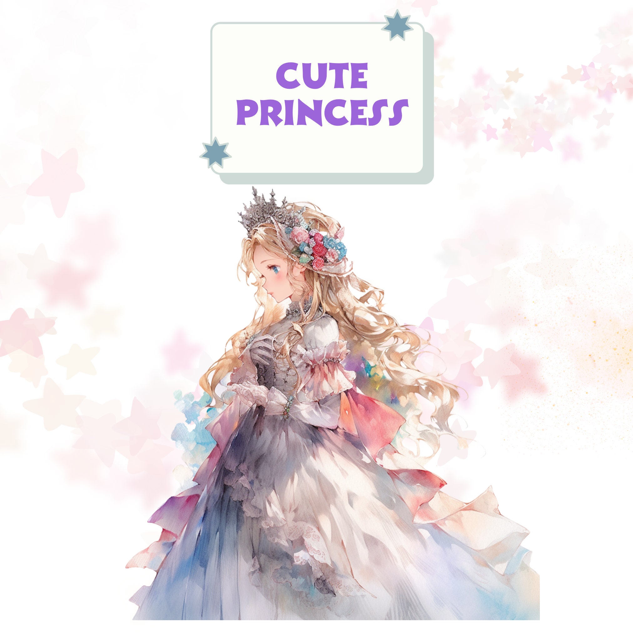 Sweet Princess , Fairy Tale Clipart, Cute Princess Clipart, Baby ...