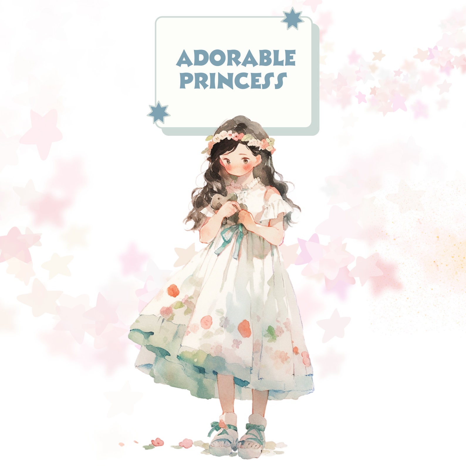 Cute Little Princess , Fairy Tale Clipart, Cute Princess Clipart, Baby ...
