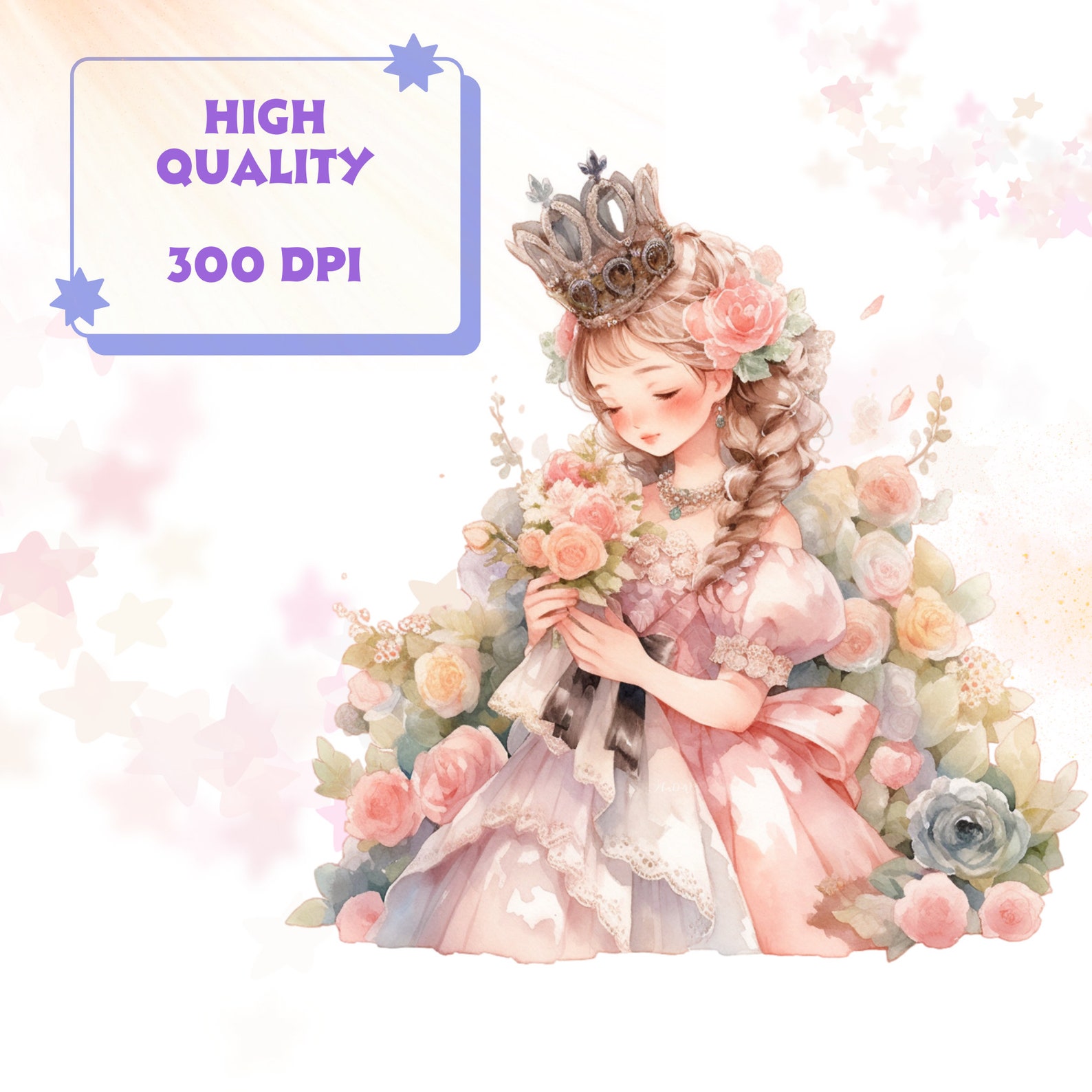 Cute Little Princess Fairy Tale Clipart Cute Princess - Etsy