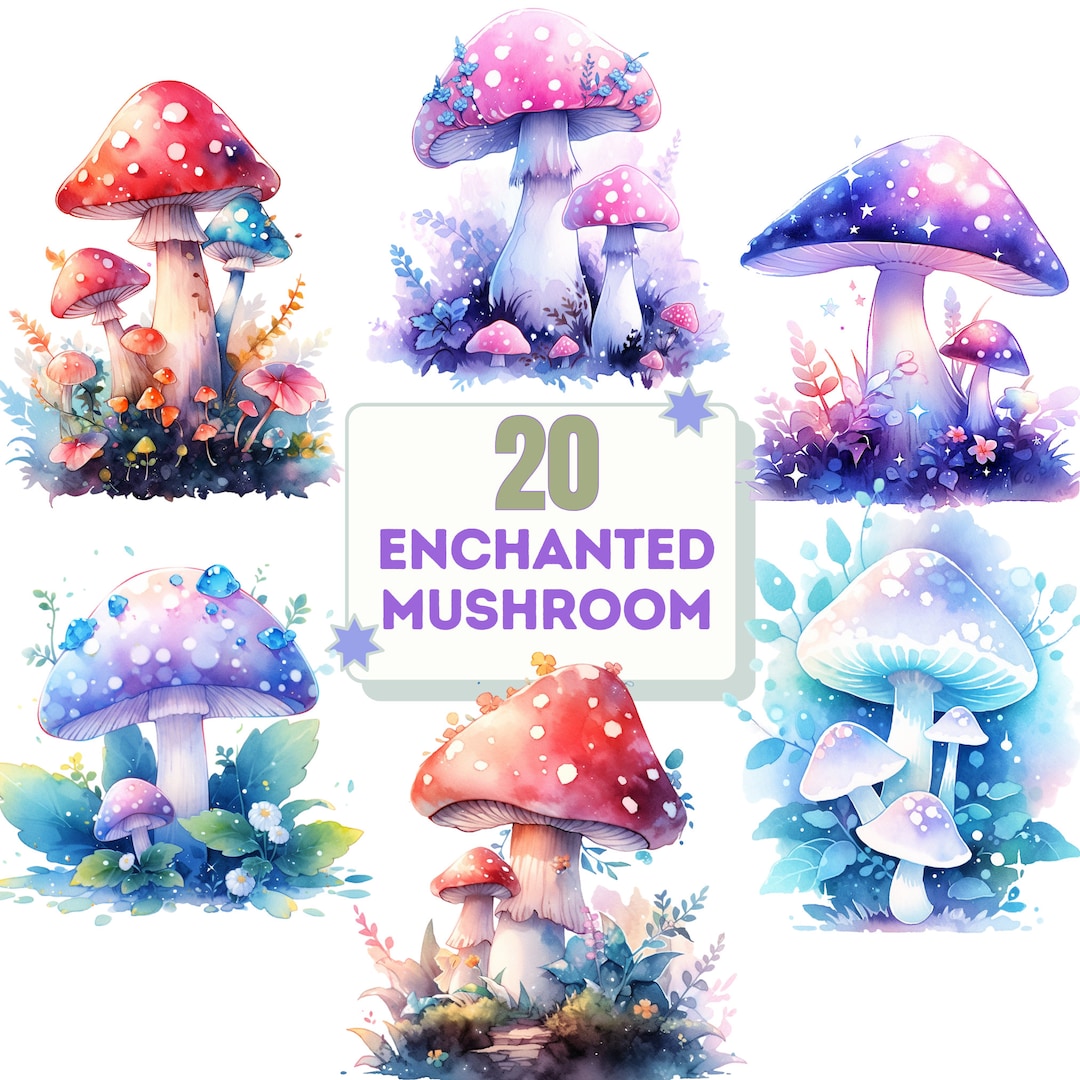 Enchanted Mushrooms Clipart, Fairy Tale Clipart, Magical Mushrooms ...