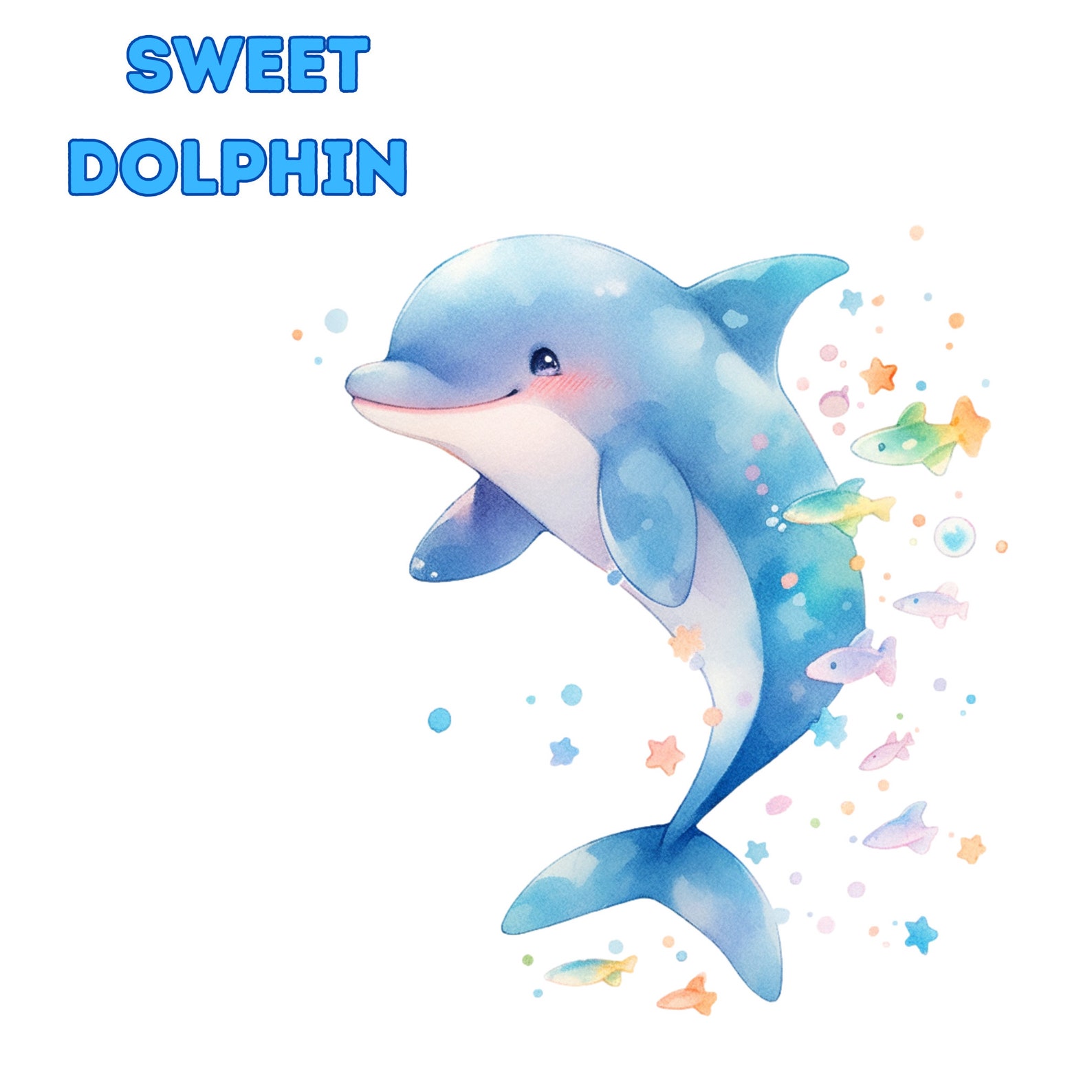 Cute Baby Sea Animals, Sea Animal Clipart, Watercolor Clipart, Cute ...