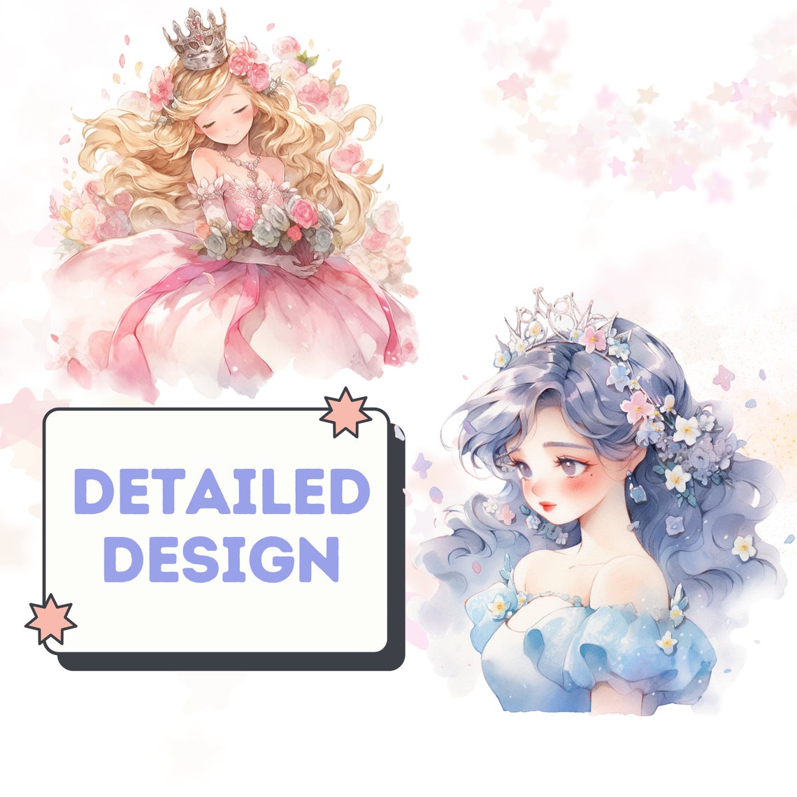 Cute Little Princess Fairy Tale Clipart Cute Princess - Etsy