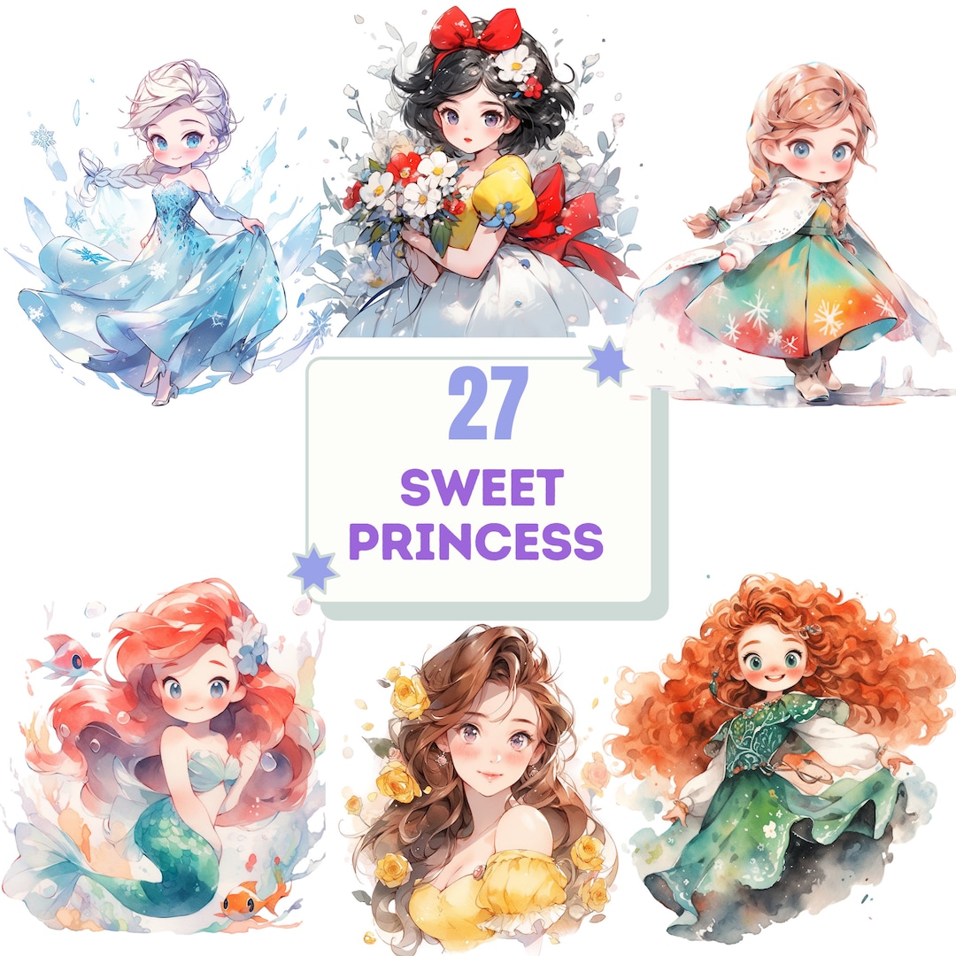 Cute Little Princess, Anime Style, Classic Princess, Fairy Tale Clipart ...