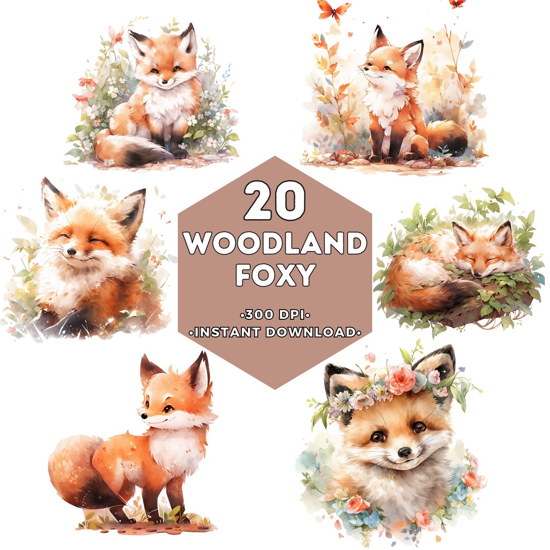 Sweet Woodland Animals, Cute Animals Clipart, Woodland Animal ...