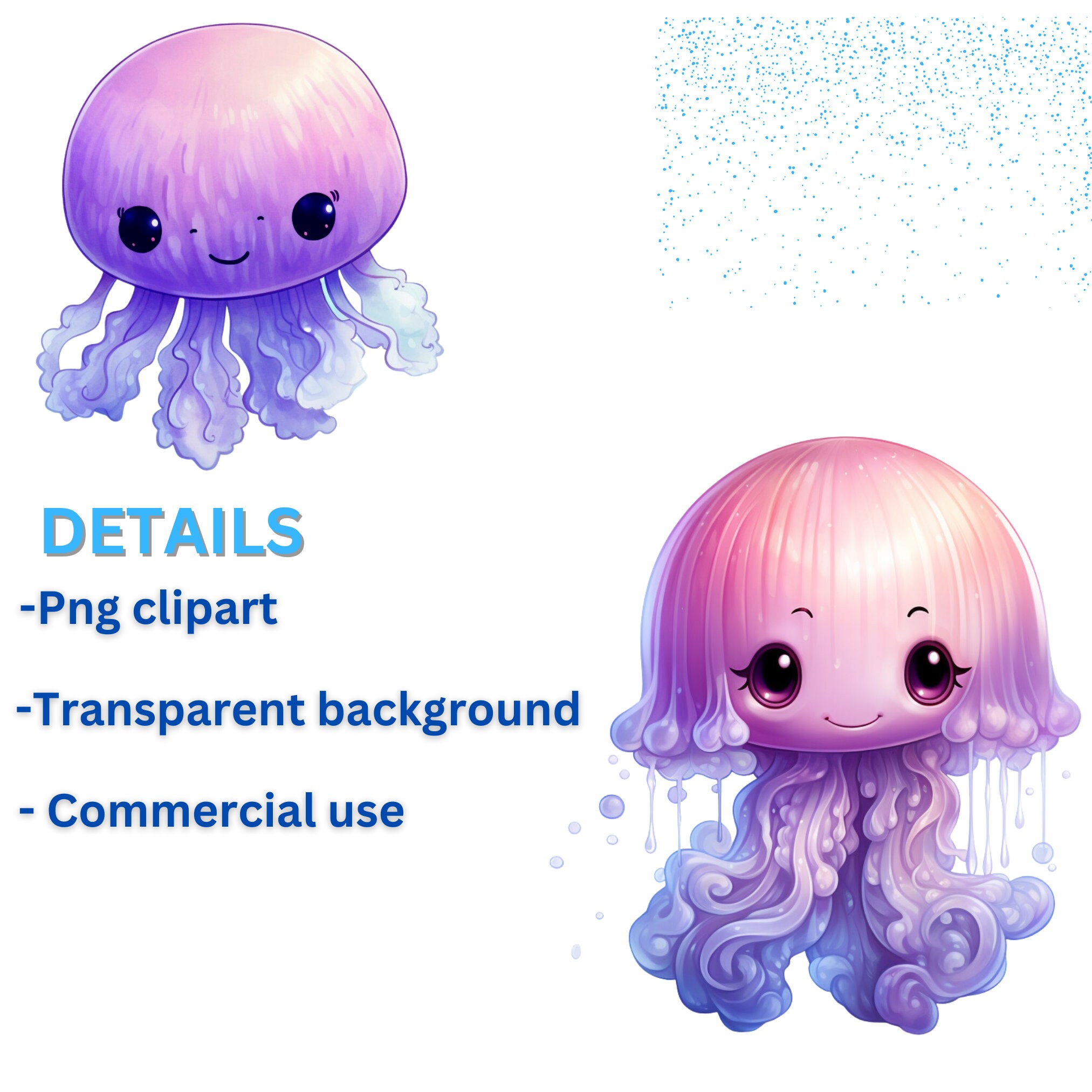 Cute Baby Sea Animals Baby Jellyfish Sea Animal Clipart - Etsy