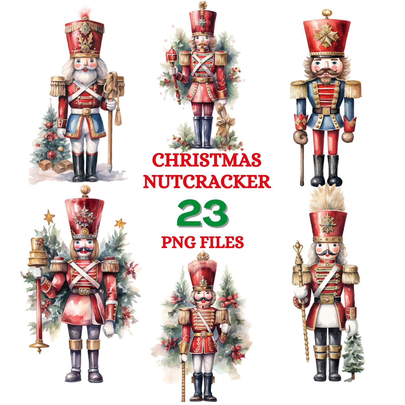 Christmas Nutcracker, Watercolor Clipart, Christmas Nutcracker ...