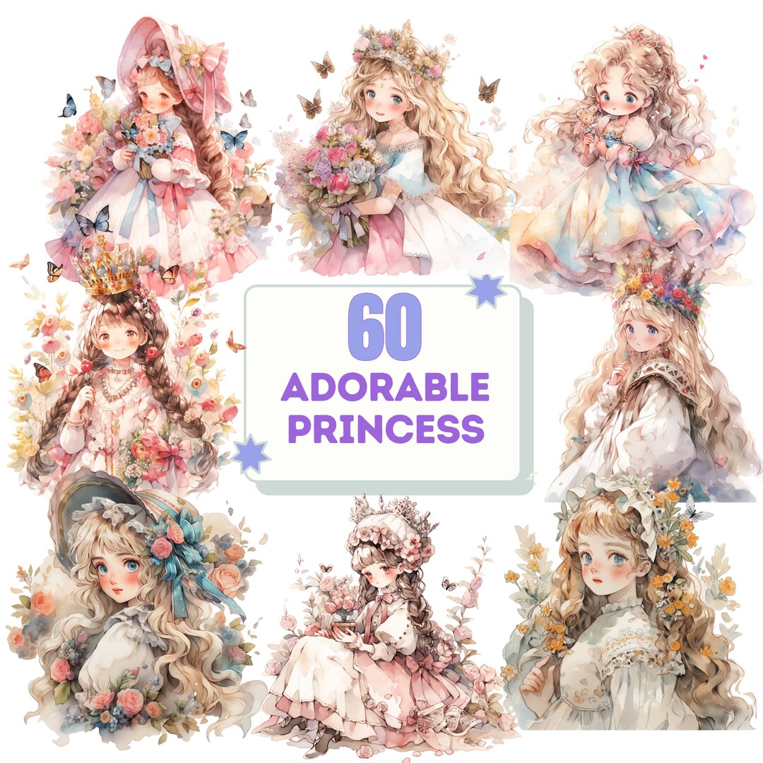 Sweet Princess , Fairy Tale Clipart, Cute Princess Clipart, Baby ...