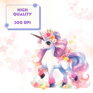 Cute Little Unicorn Fairy Tale Clipart Sweet Unicorn Baby - Etsy