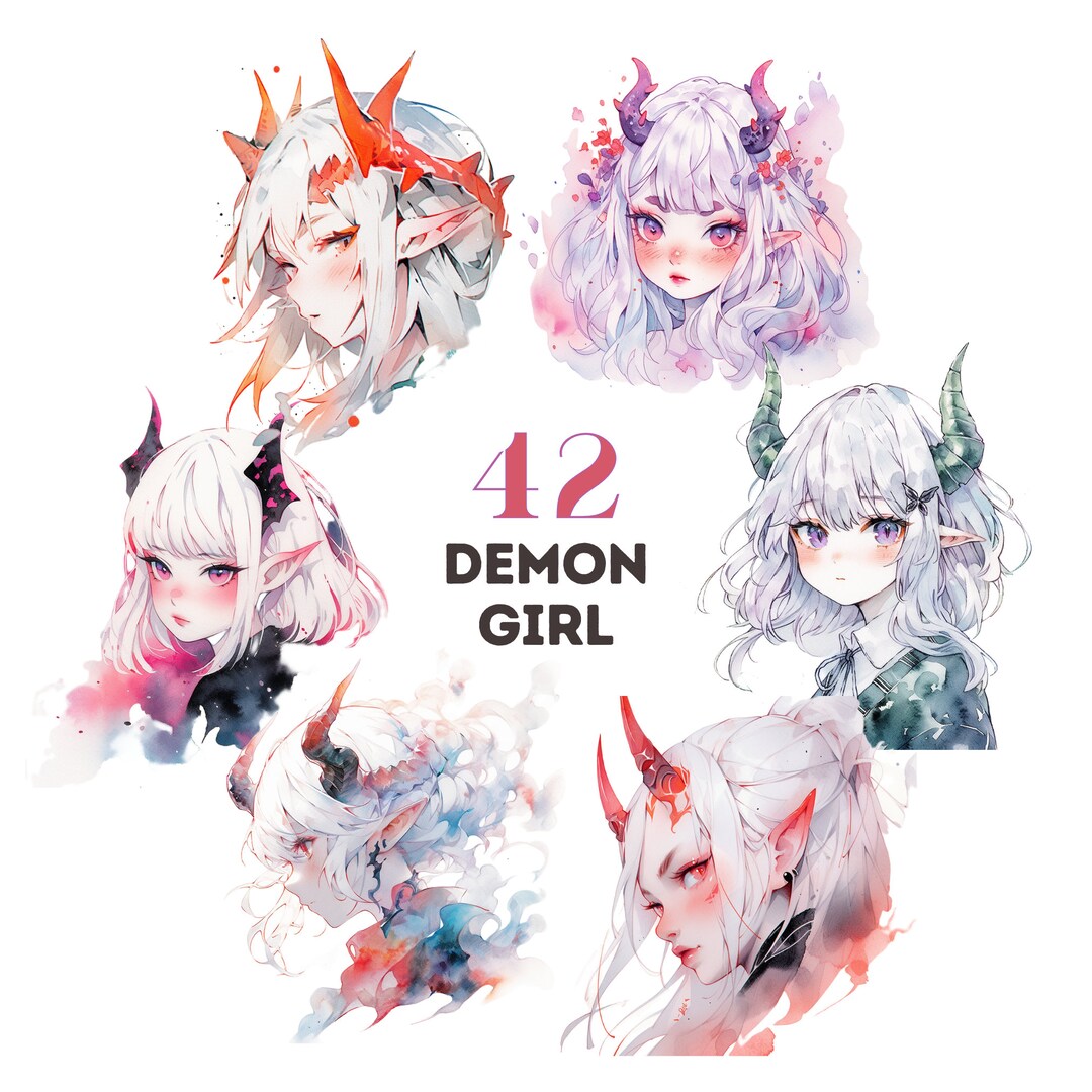 Demon Girl Bundle Fairy Tale Clipart, Mystical Dark Fantasy, Demon ...