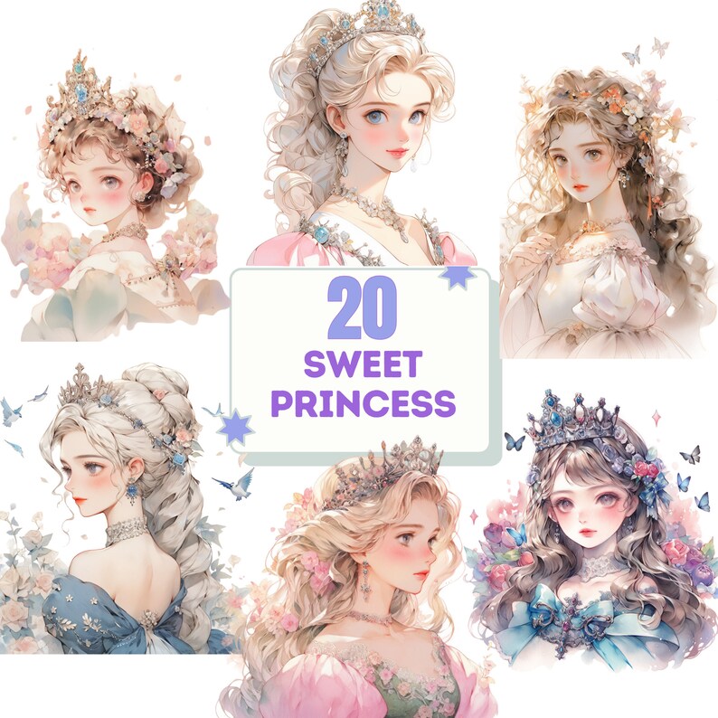 Cute Little Princess Fairy Tale Clipart Cute Princess - Etsy