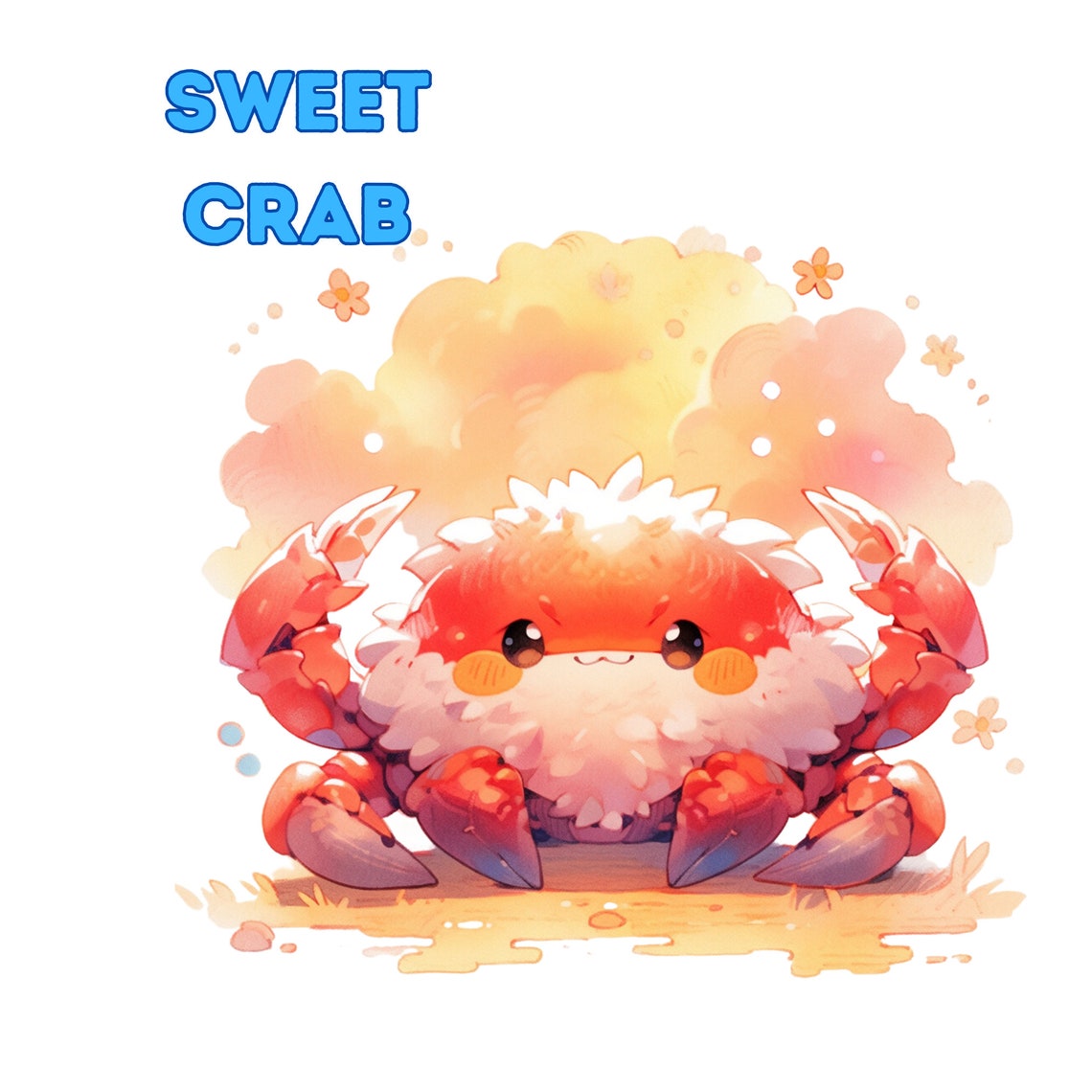 Cute Baby Sea Animals, Baby Crab, Sea Animal Clipart, Watercolor ...