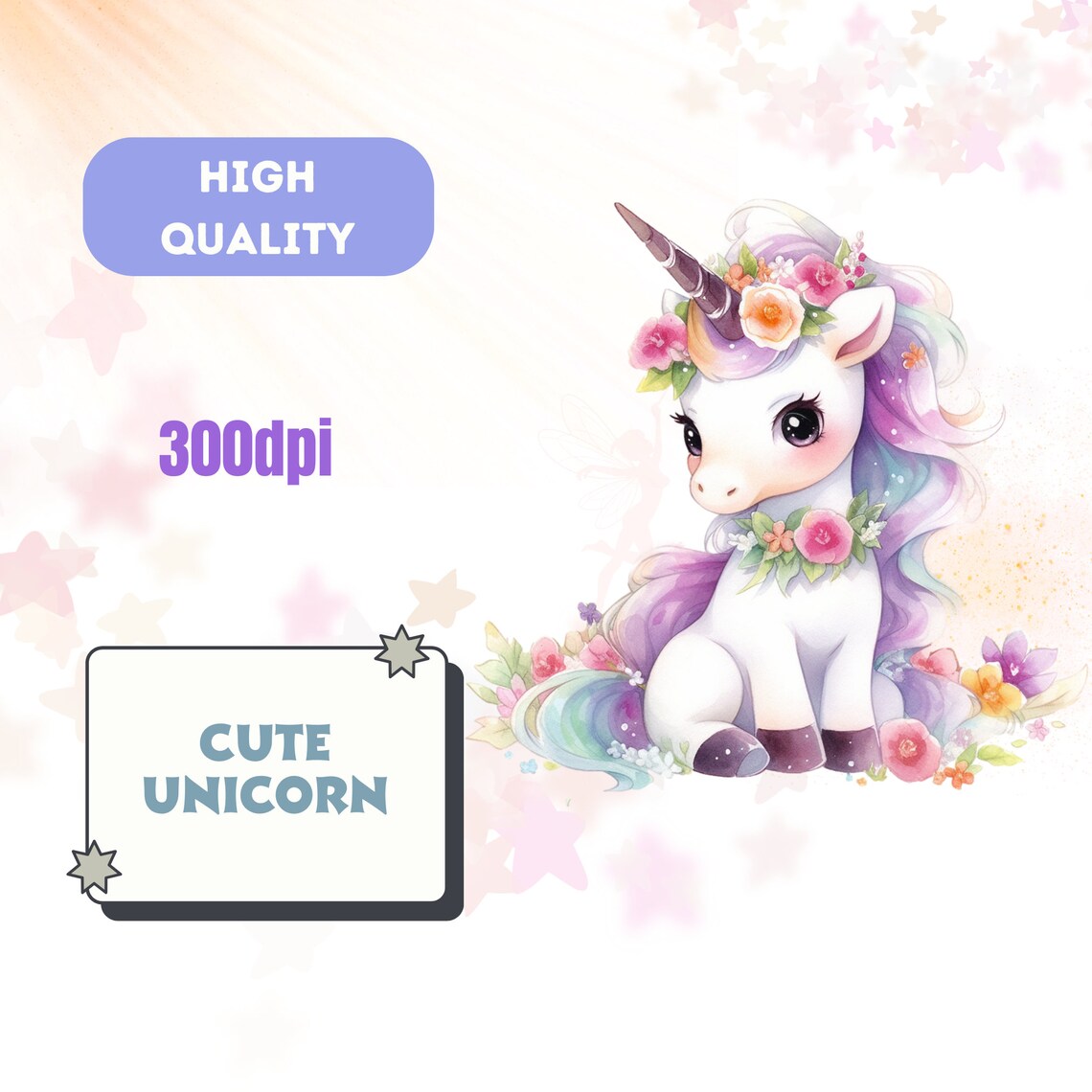 Cute Little Unicorn, Fairy Tale Clipart, Sweet Unicorn, Baby Unicorn ...