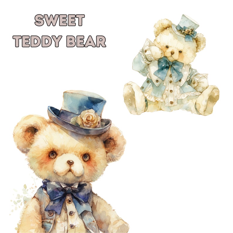 Sweet Teddy Bear Bundle 20 Cute Animals Clipart, Woodland Animal ...