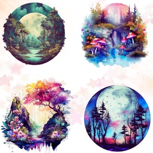 Enchanted Fairy Tale Forest, Watercolor Clipart, Fairy Tale Clipart ...