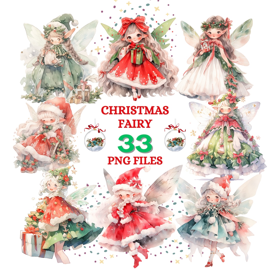 Cute Christmas Fairy, Christmas Clipart,cute Christmas Fairy Clipart ...