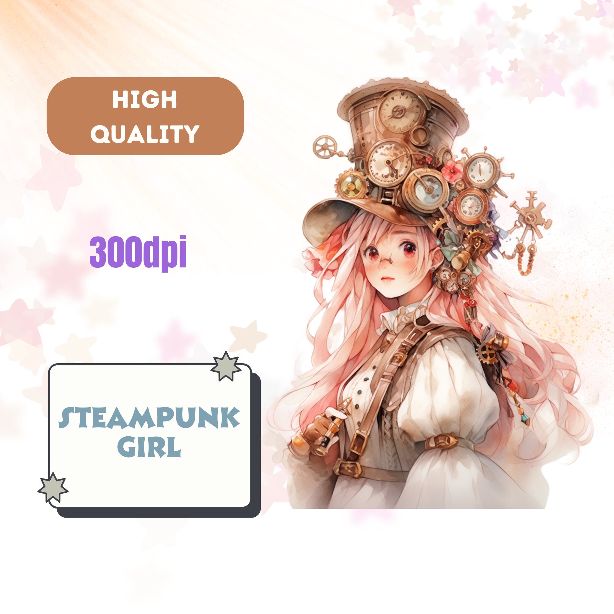 Steampunk Princess , Fairy Tale Clipart, Cute Princess Clipart, Baby ...
