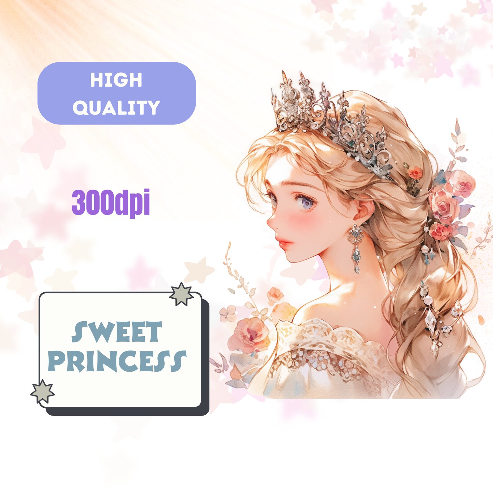 Cute Little Princess , Fairy Tale Clipart, Cute Princess Clipart, Baby ...