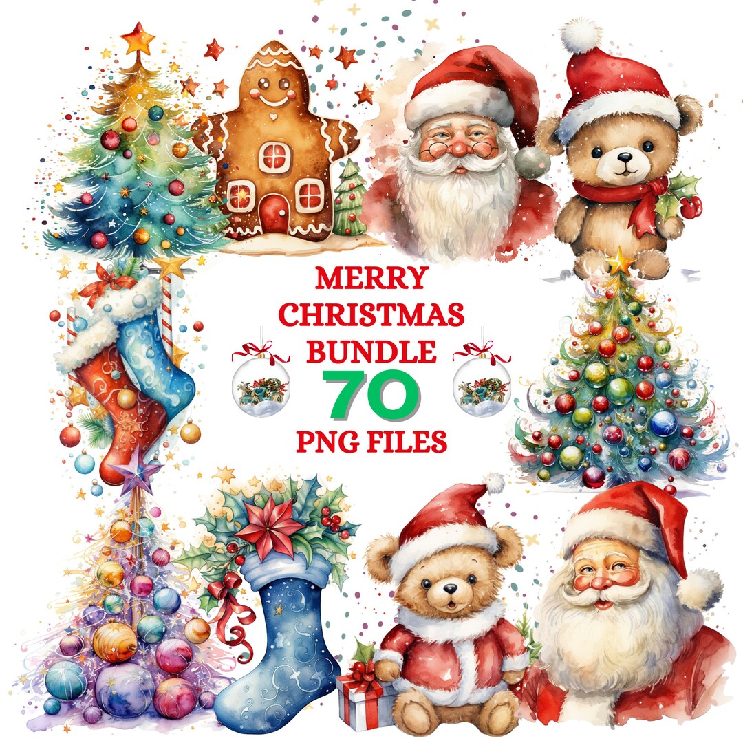 Sweet Christmas Clipart Christmas Gingerbread Santa Claus - Etsy