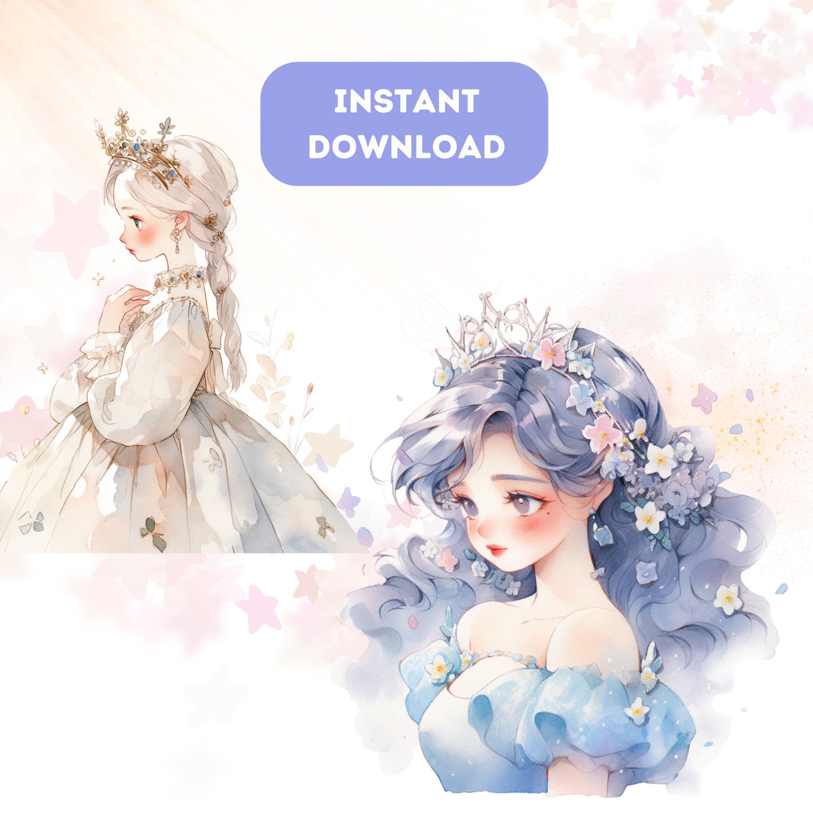 Cute Little Princess , Fairy Tale Clipart, Cute Princess Clipart, Baby ...