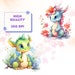 Cute Baby Dragons, Fairy Tale Clipart, Watercolor Style, Baby Dragon ...