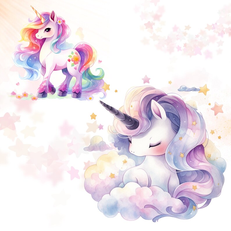 Cute Little Unicorn, Fairy Tale Clipart, Sweet Unicorn, Baby Unicorn ...