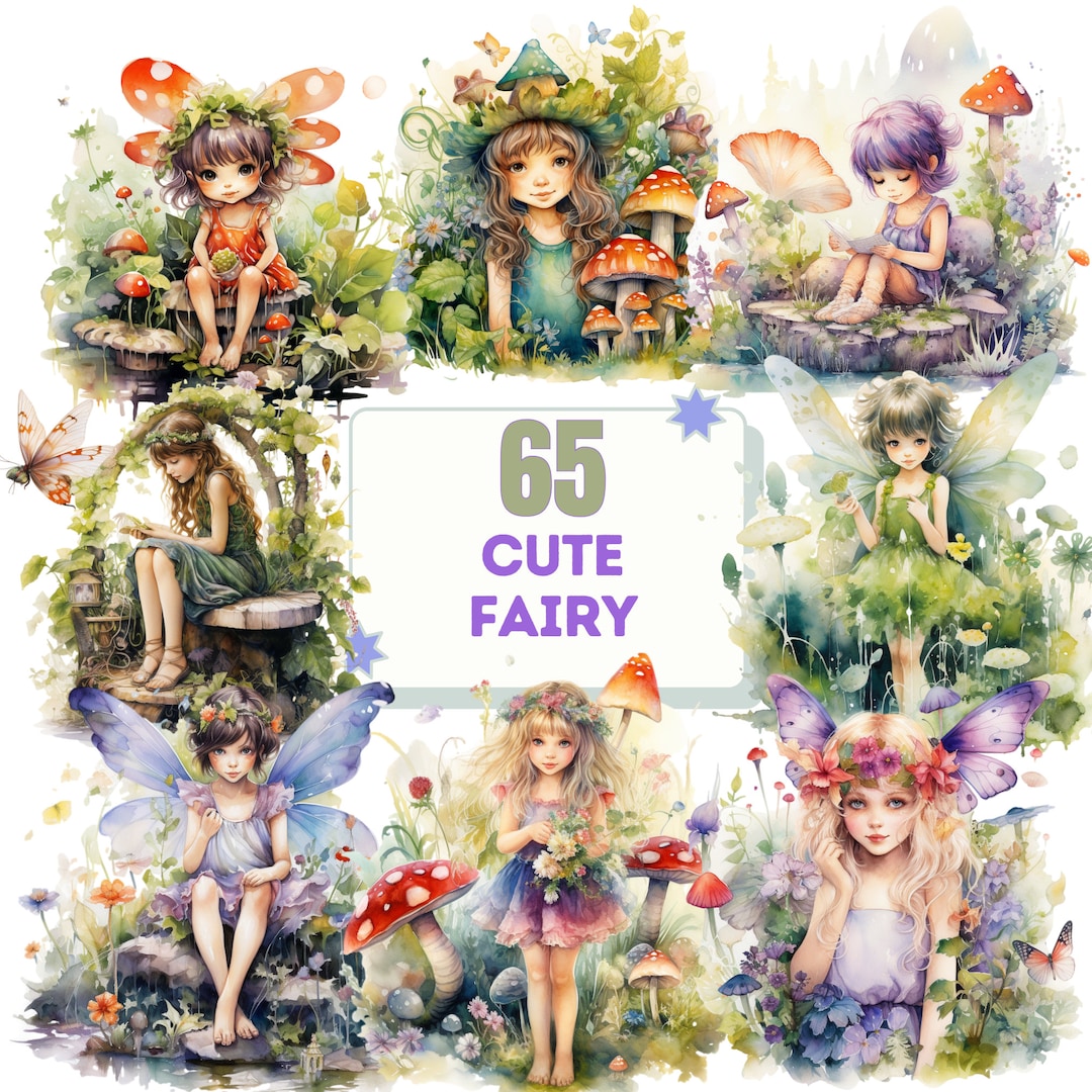 Enchanted Fairy Tale Elements, Cute Fairy, Magic Fairy, Watercolor ...