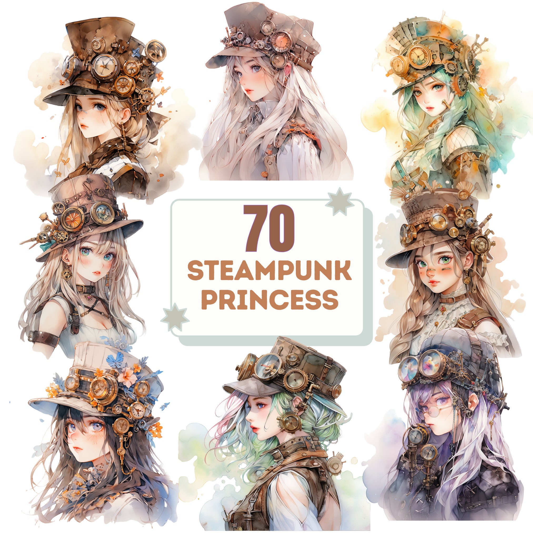 Steampunk Princess , Fairy Tale Clipart, Cute Princess Clipart, Baby ...