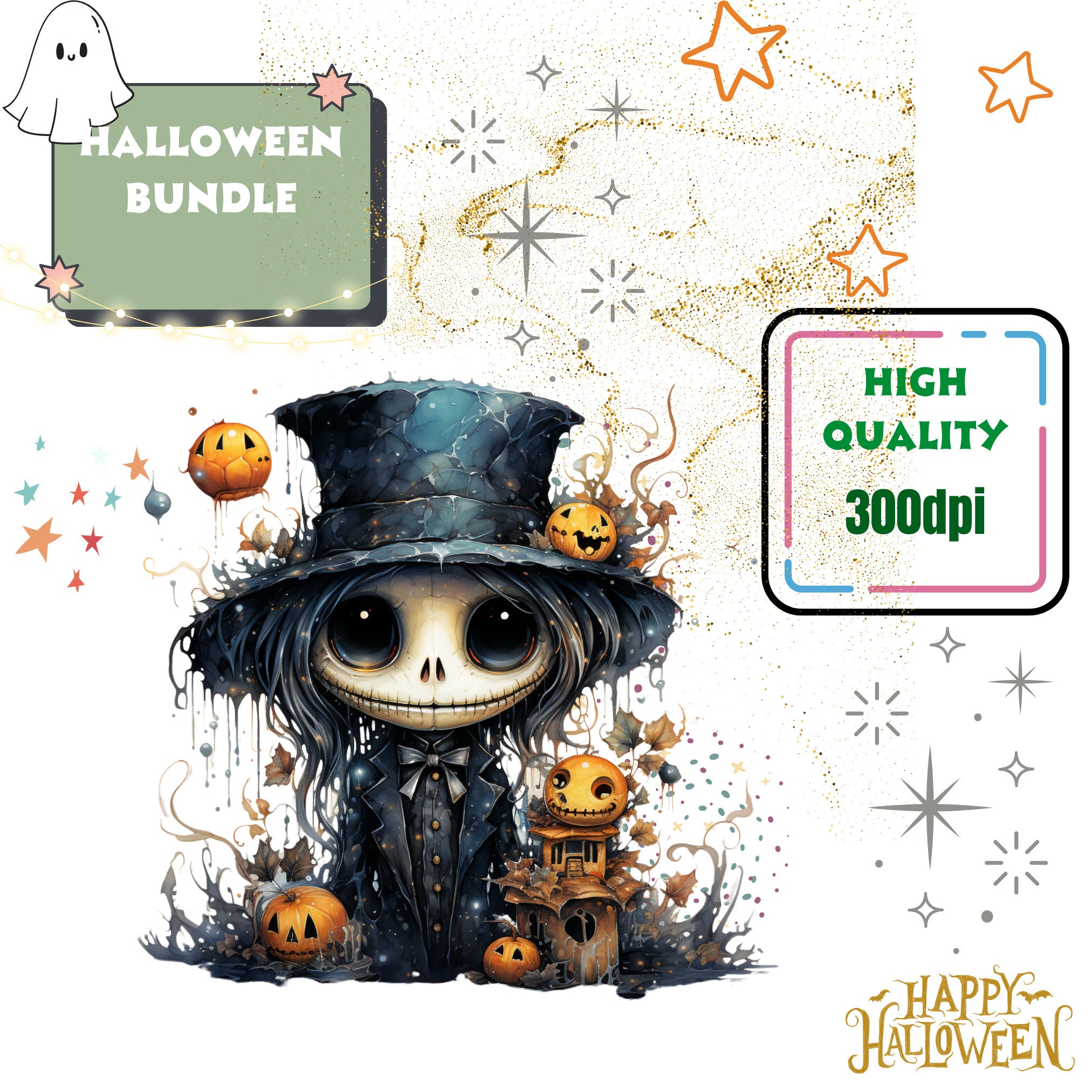 Halloween Spooky Bundle 33 PNG Spooky Skeleton Clipart - Etsy