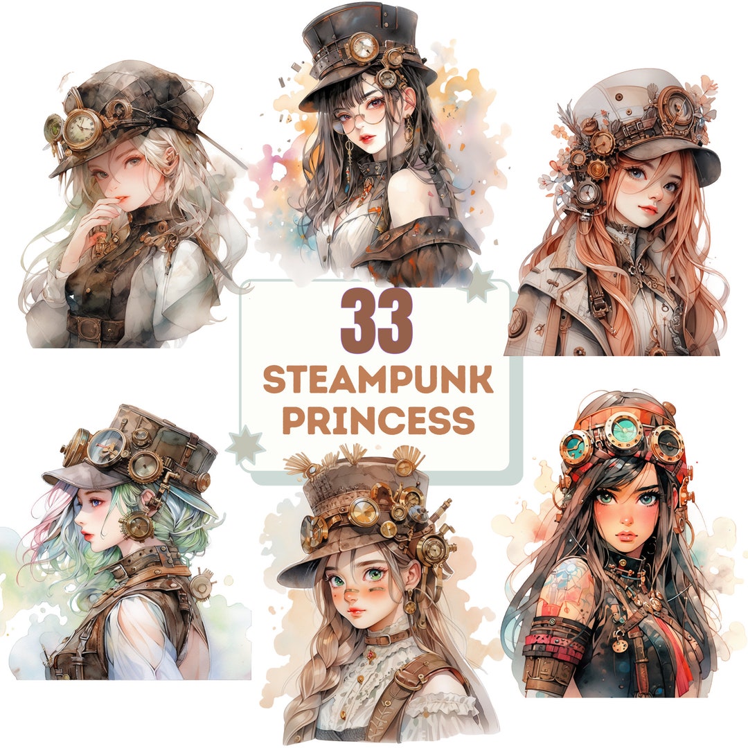 Steampunk Princess , Fairy Tale Clipart, Cute Princess Clipart, Baby ...