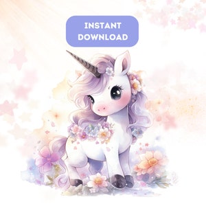Cute Little Unicorn, Fairy Tale Clipart, Sweet Unicorn, Baby Unicorn ...