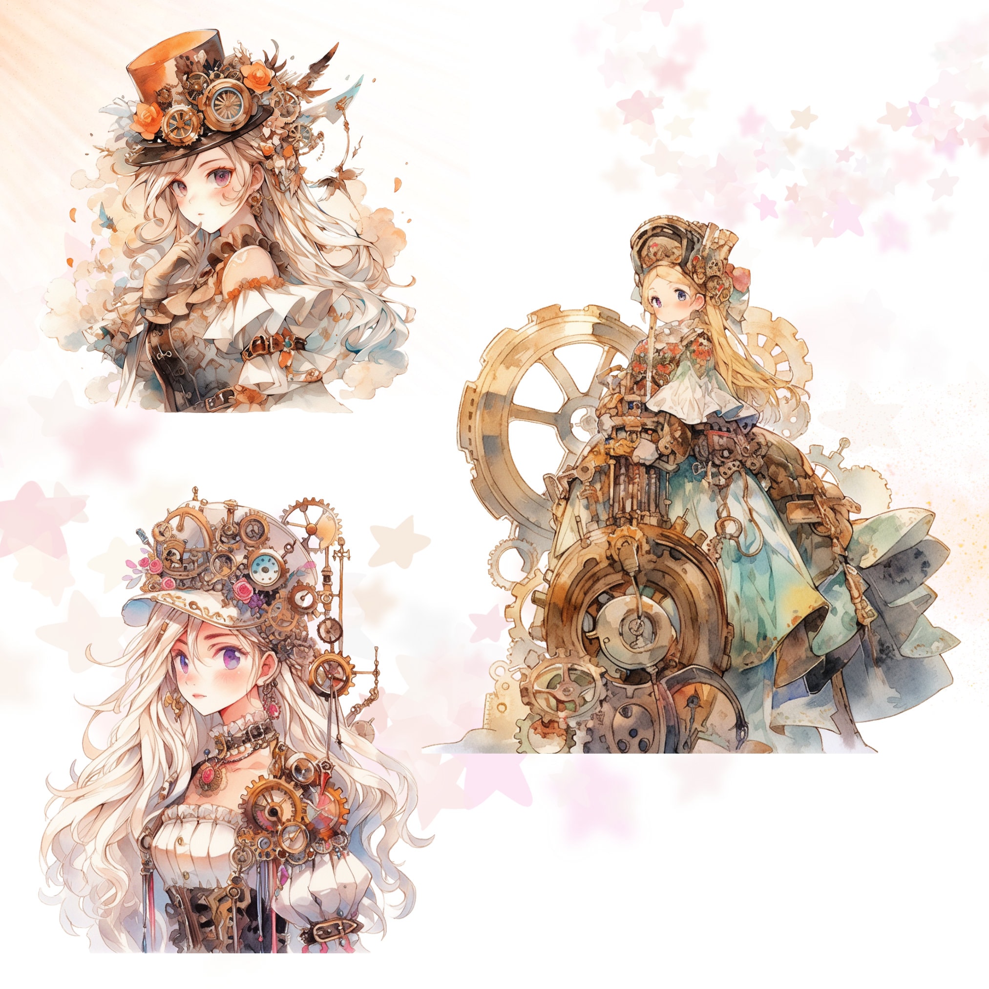 Steampunk Princess , Fairy Tale Clipart, Cute Princess Clipart, Baby ...