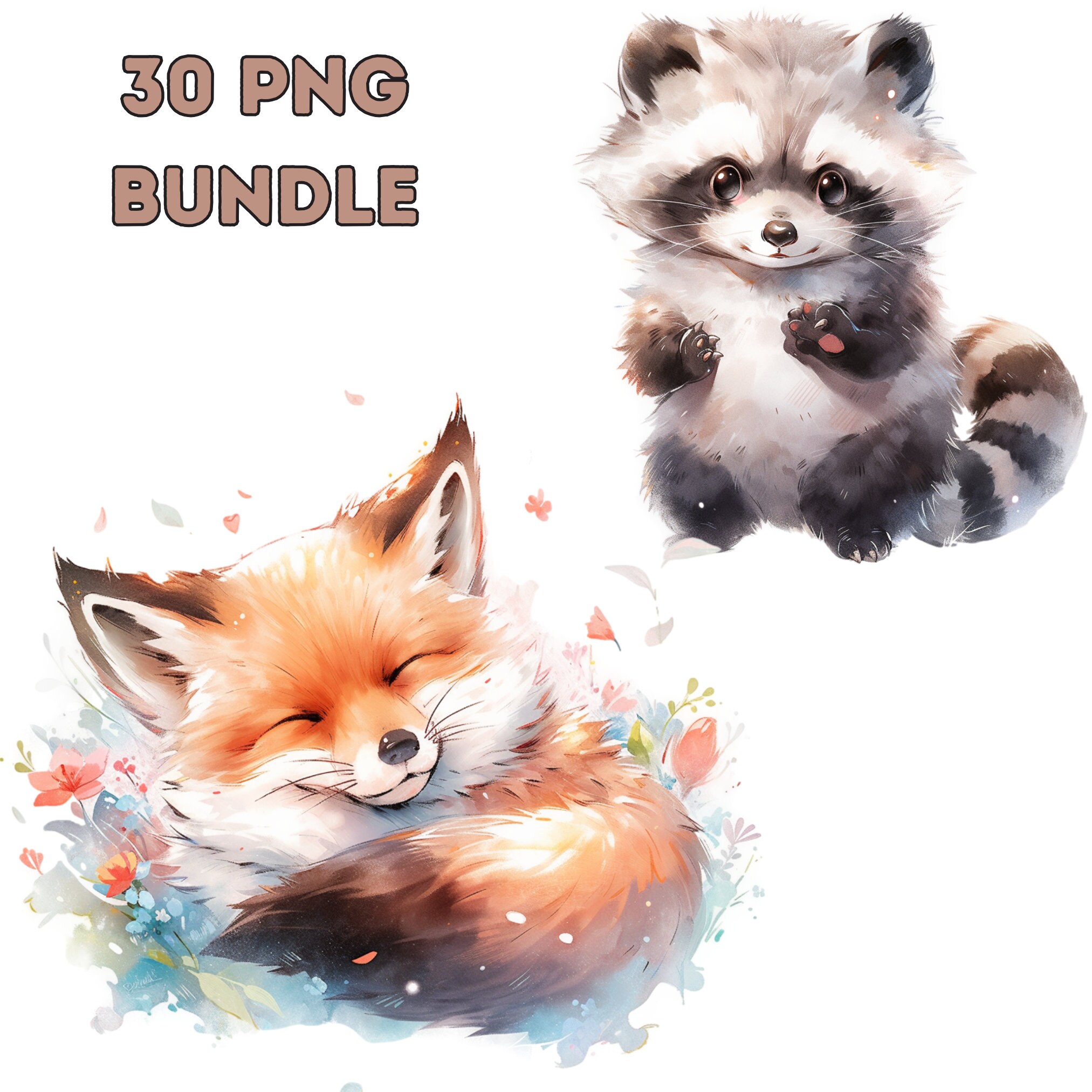 Sweet Woodland Animals, Cute Animals Clipart, Woodland Animal ...