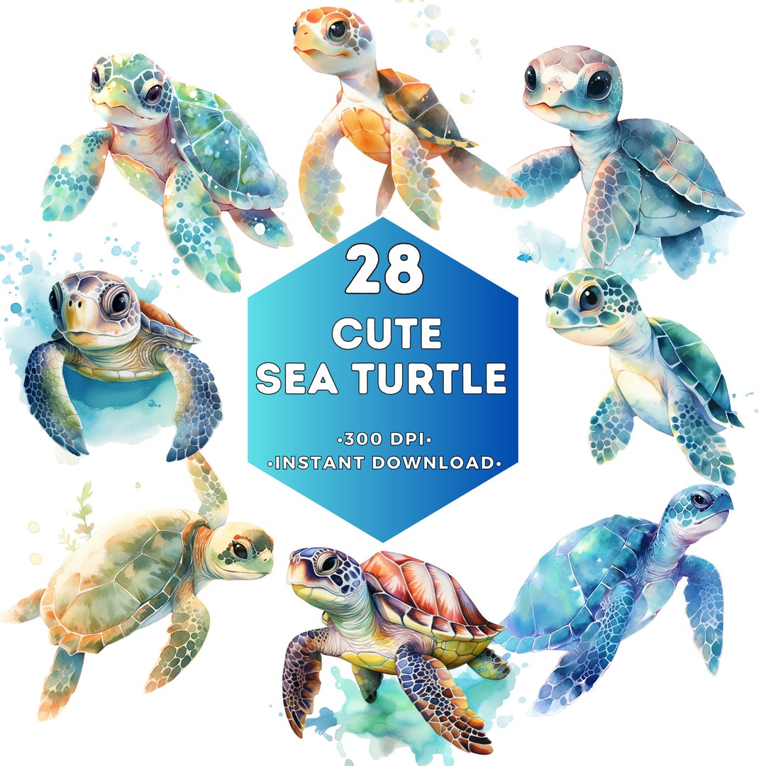Cute Baby Sea Animals, Baby Sea Turtle, Cute Sea Animal Clipart ...