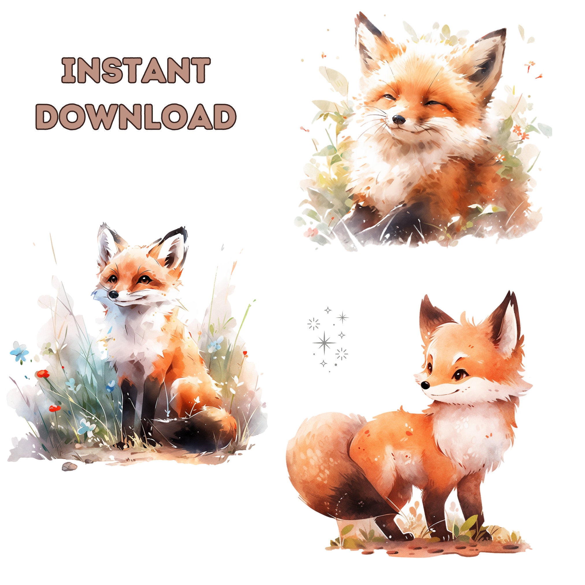 Sweet Woodland Animals, Cute Animals Clipart, Woodland Animal ...
