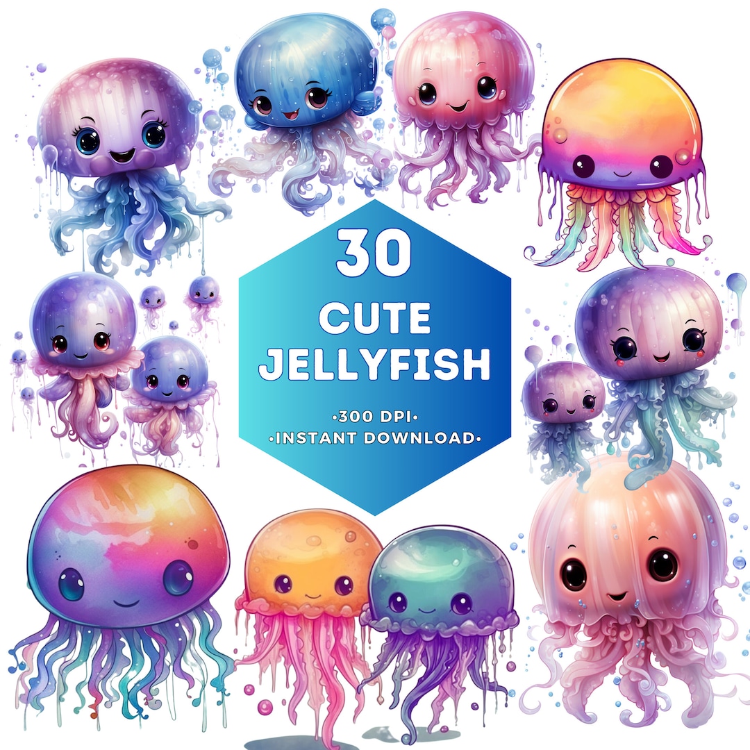 Cute Baby Sea Animals Baby Jellyfish Sea Animal Clipart - Etsy