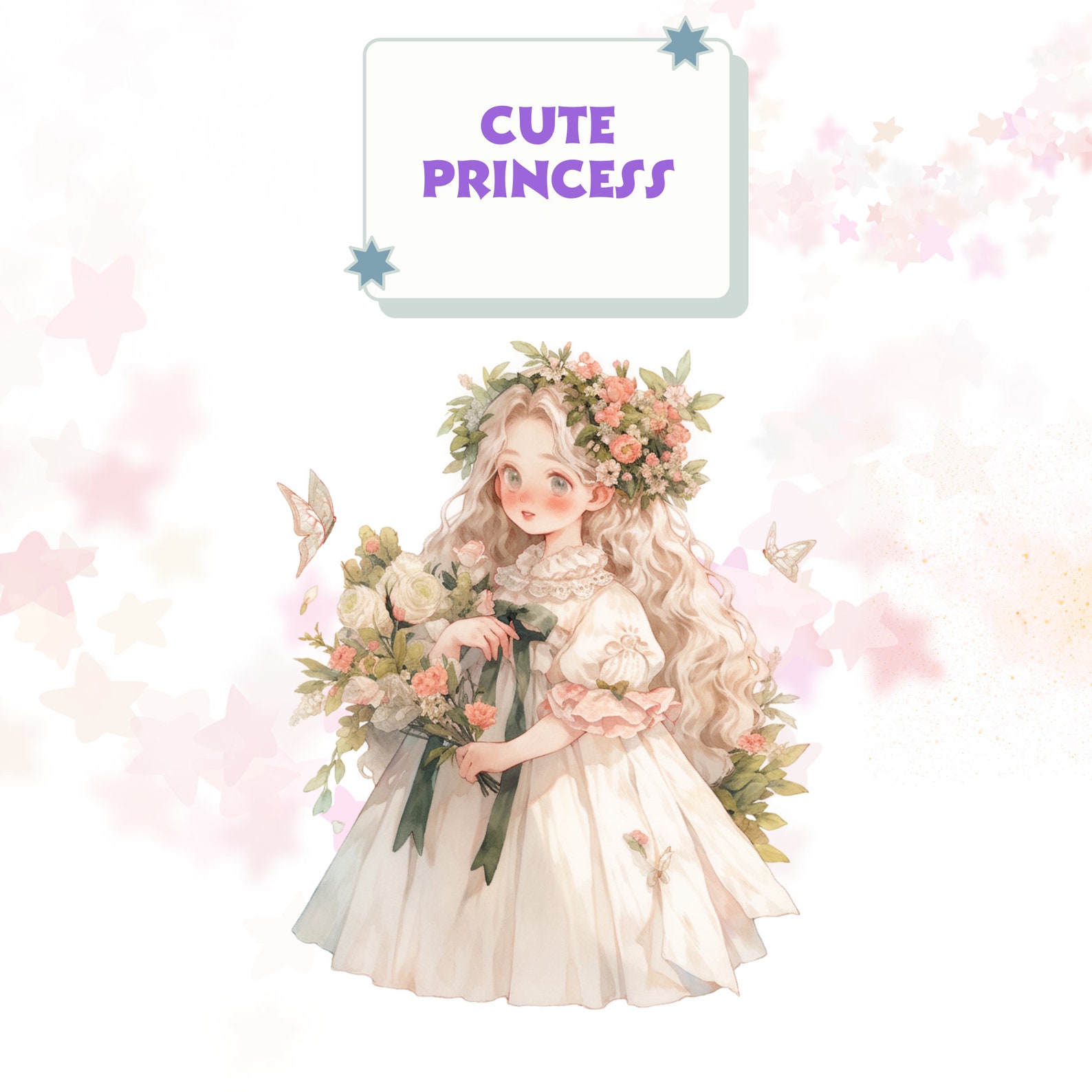 Sweet Princess , Fairy Tale Clipart, Cute Princess Clipart, Baby ...