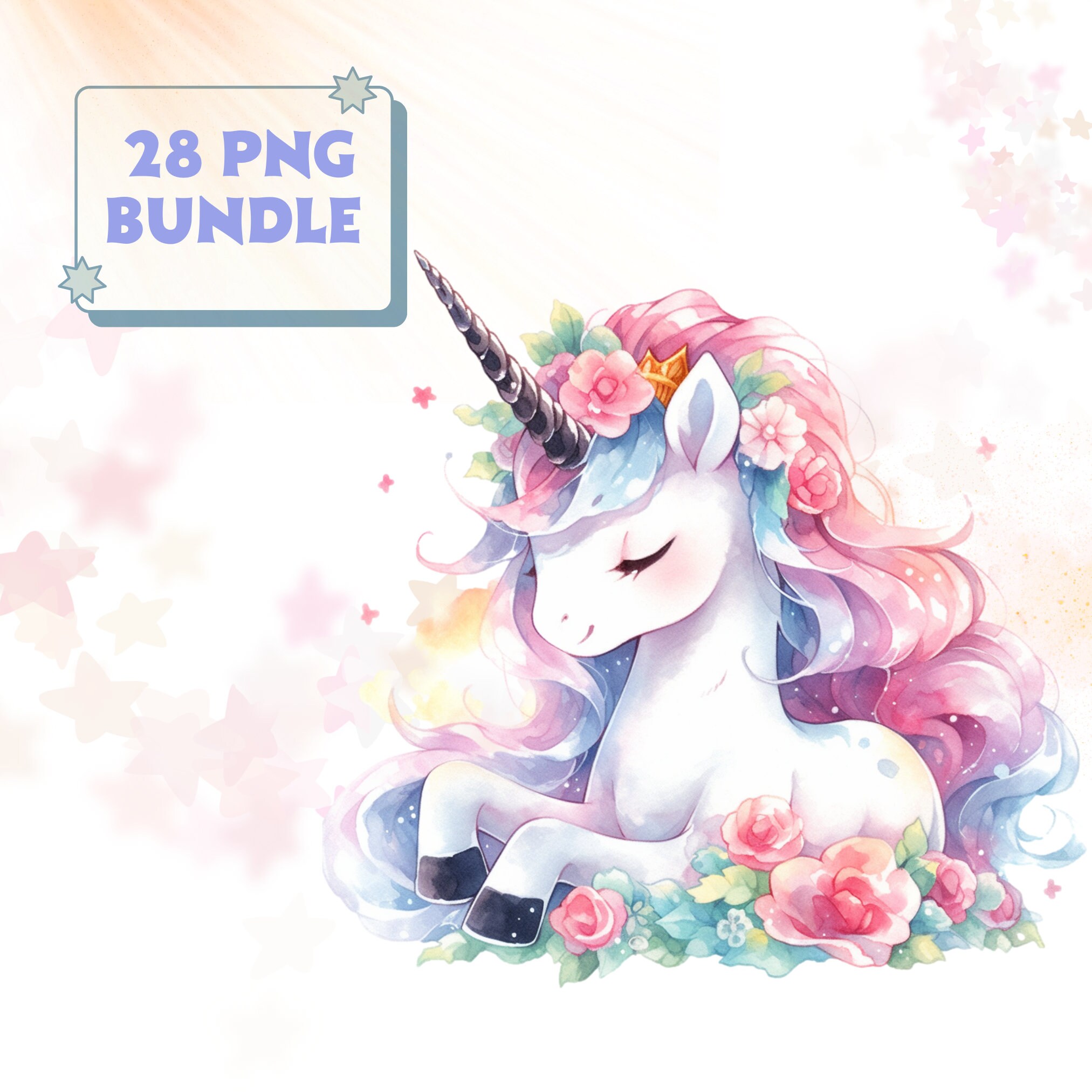 Cute Little Unicorn Fairy Tale Clipart Sweet Unicorn Baby - Etsy