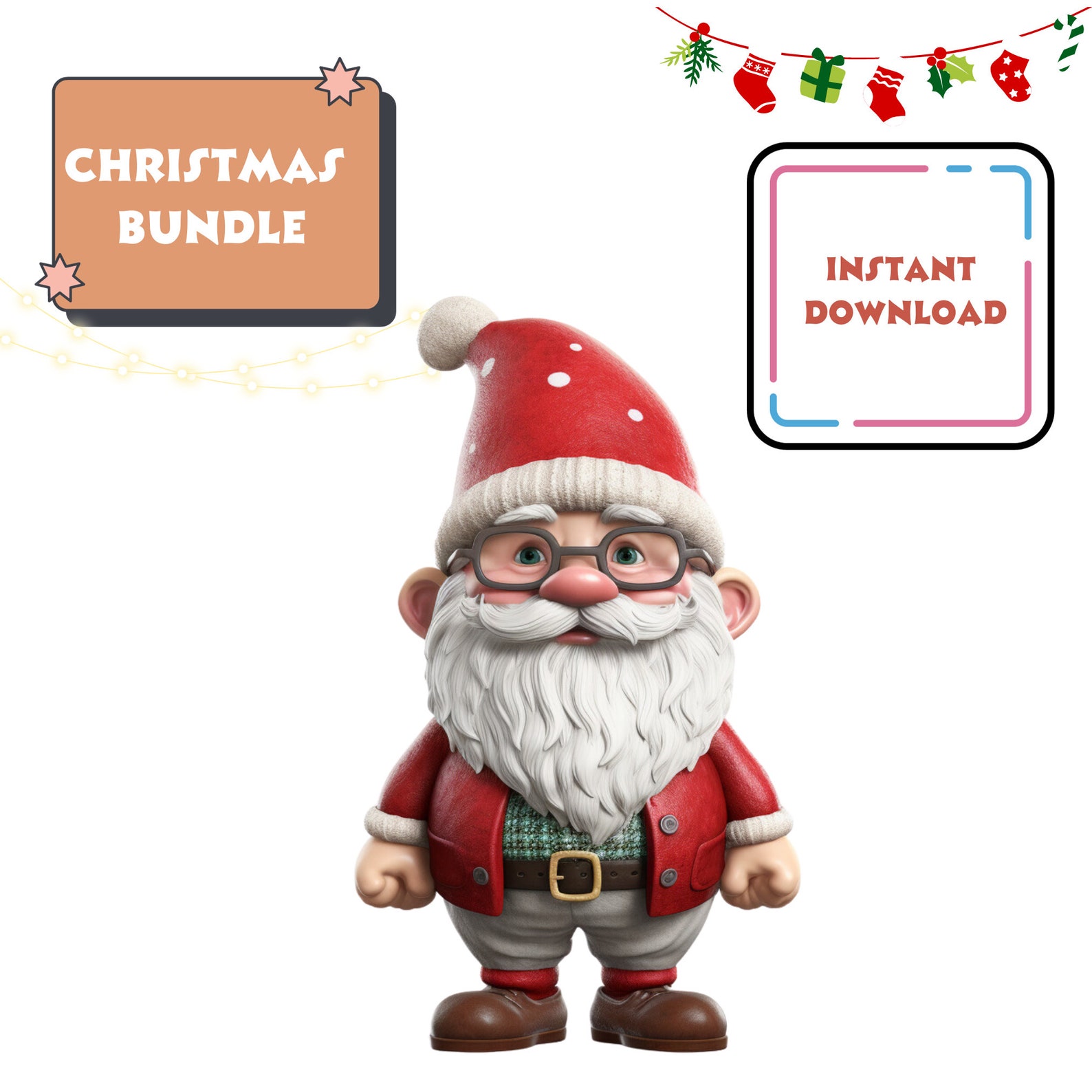 Christmas Fairy Tale Bundle, Christmas Dragon, Christmas Clipart ...