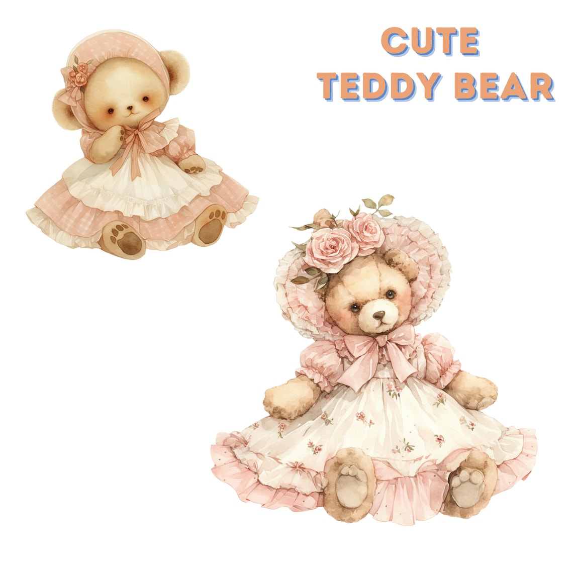 Sweet Teddy Bear Bundle 20 Cute Animals Clipart, Woodland Animal ...