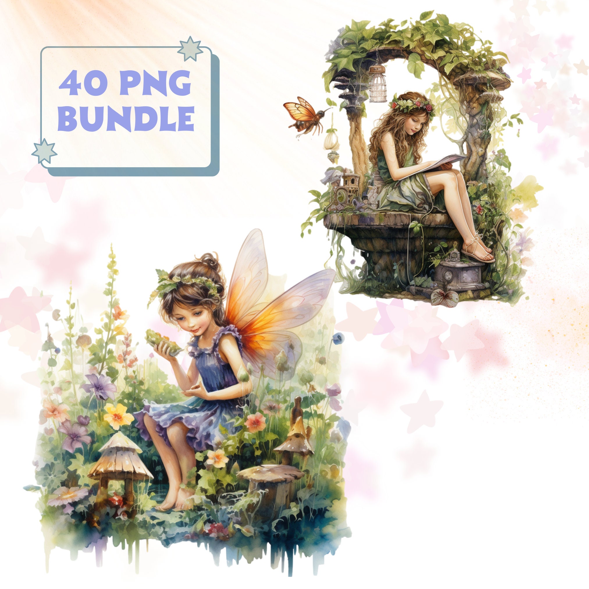 Enchanted Fairy Tale Elements, Cute Fairy, Magic Fairy, Watercolor ...