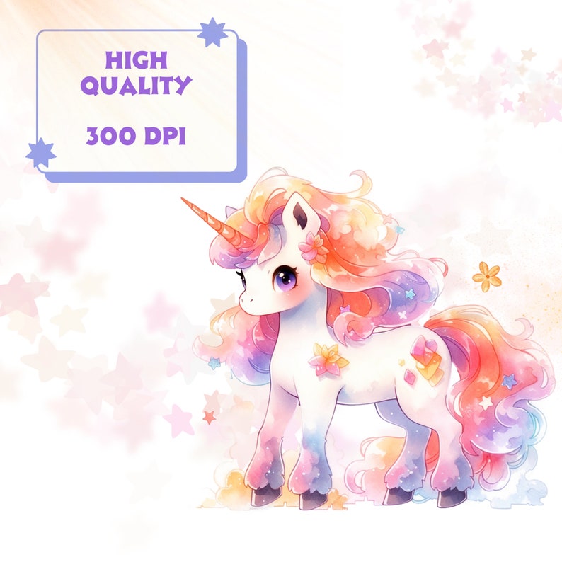 Cute Little Unicorn, Fairy Tale Clipart, Sweet Unicorn, Baby Unicorn ...