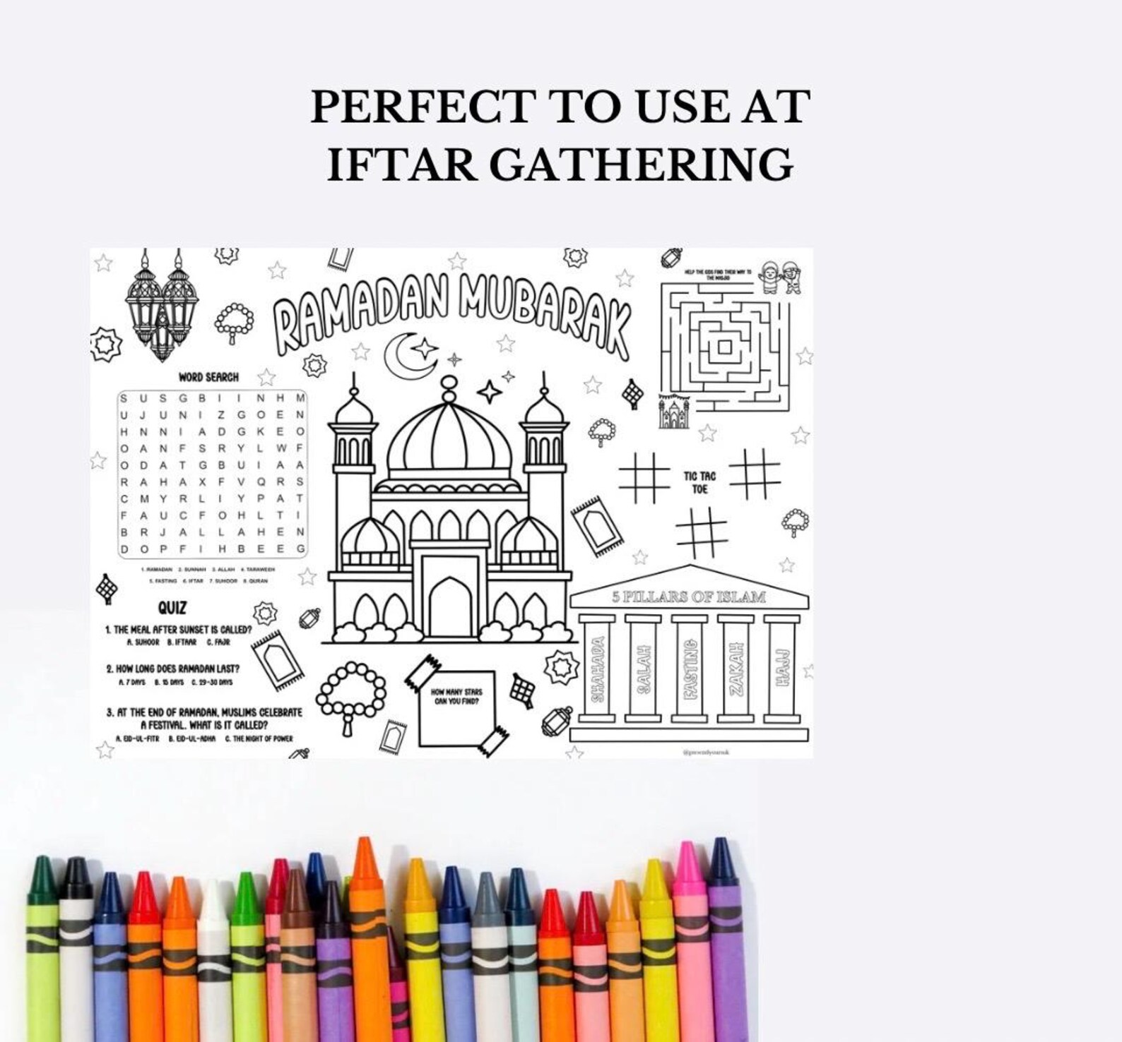 Ramadan | Ramadan Placemat | Printable Activity | Ramadan Kareem ...