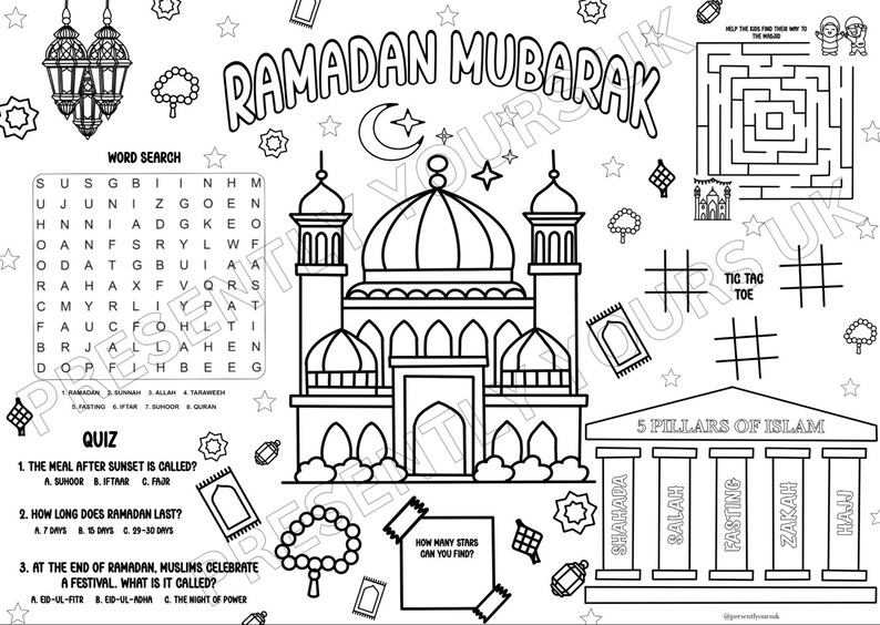 Ramadan | Ramadan Placemat | Printable Activity | Ramadan Kareem ...