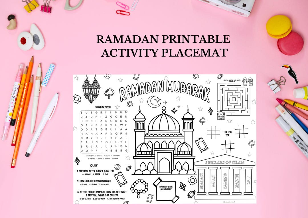 Ramadan | Ramadan Placemat | Printable Activity | Ramadan Kareem ...