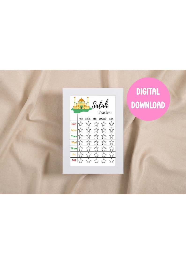 Kids Islamic Prayer Chart | Weekly Salah Tracker (PDF) - Etsy