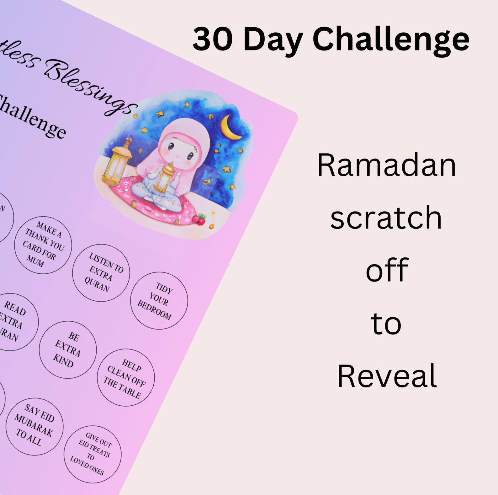 Ramadan Activity for Kids | 30 Days of Good Deeds | Scratch off Sheet ...