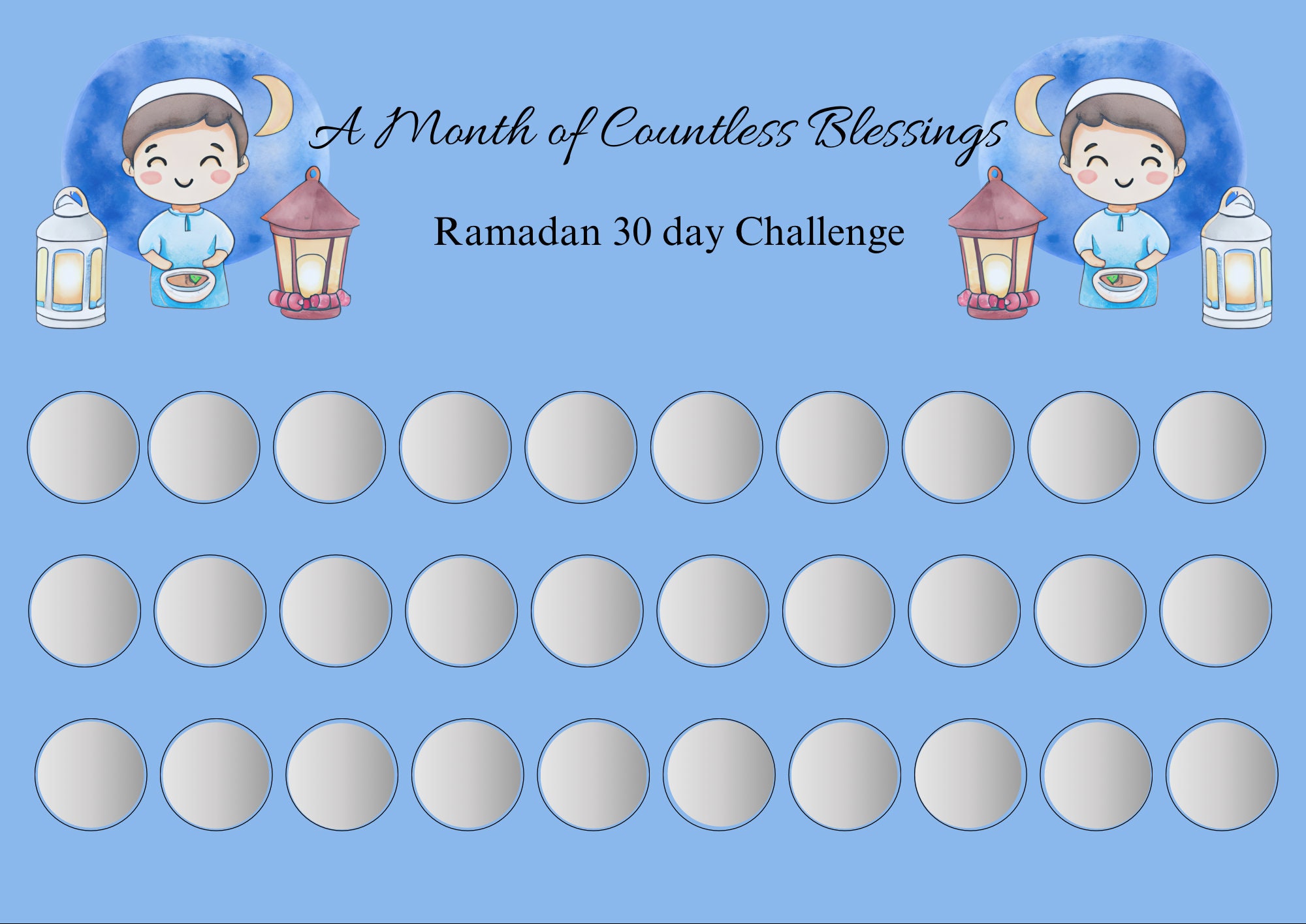 Ramadan Activity for Kids | 30 Days of Good Deeds | Scratch off Sheet ...