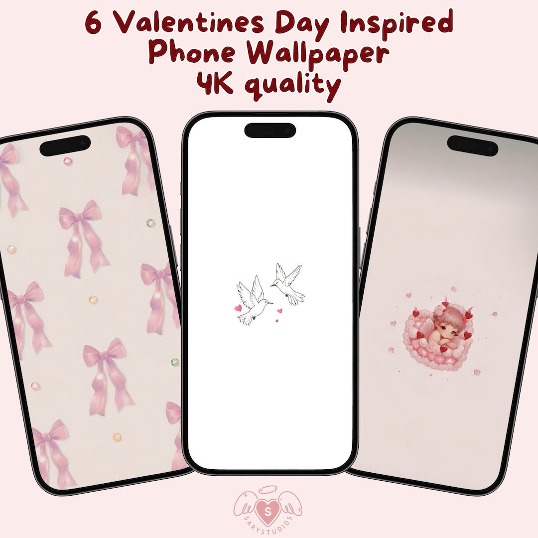 Valentines Day Phone Wallpaper Set | 6 Cute 4K Quality Backgrounds ...