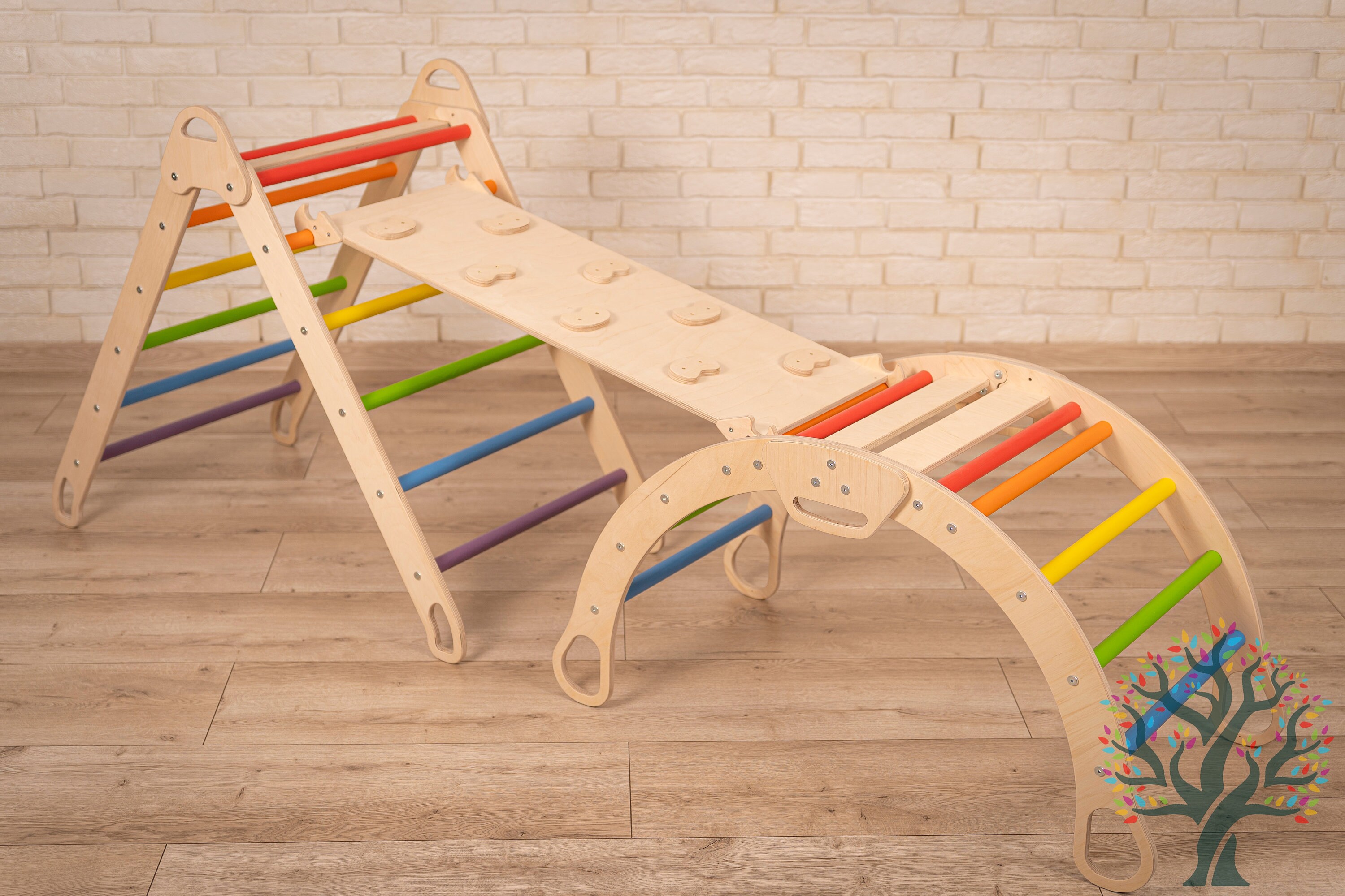 Rainbow Toddler Climbing Gym Triangle Climber Set 3in1 - Etsy